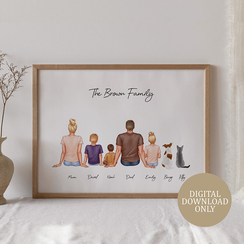 Personalised Family Prints - Big Family - Print At Home – Mintedhaus ...